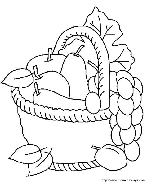 Coloriage de Fruits dessin panier fruit à colorier