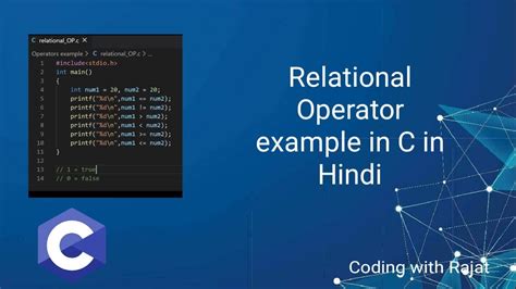 Example Of Relational Operators In C Programming In Hindi Youtube