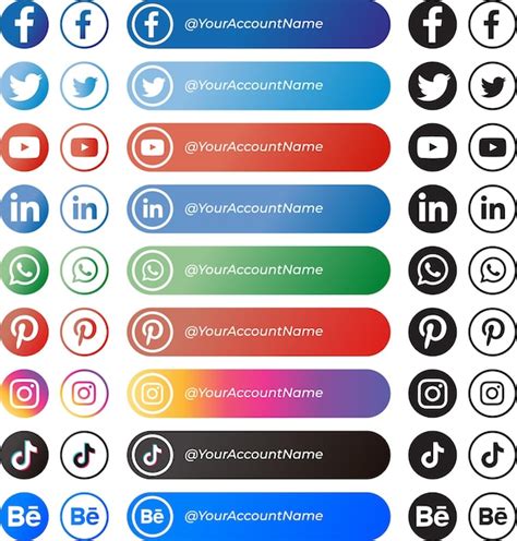 Coleção De Logotipo De Mídia Social Conjunto Dos ícones De Mídia Social Mais Populares Facebook