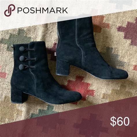 Adrienne Vittadini Suede Ankle Boots Block Heel Suede Ankle Boots