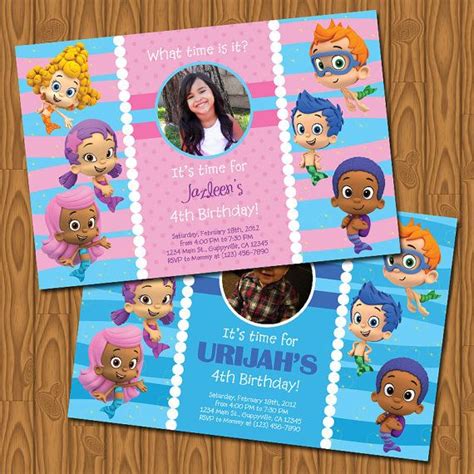 Bubble Guppies Party Invitations By Jayarmada On Etsy 13 99 Bubble