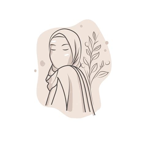 Premium Vector Portrait Of A Beauty Girl Model Wearing Hijab Vector