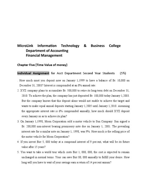 Assignment Chapter 5 Pdf Business