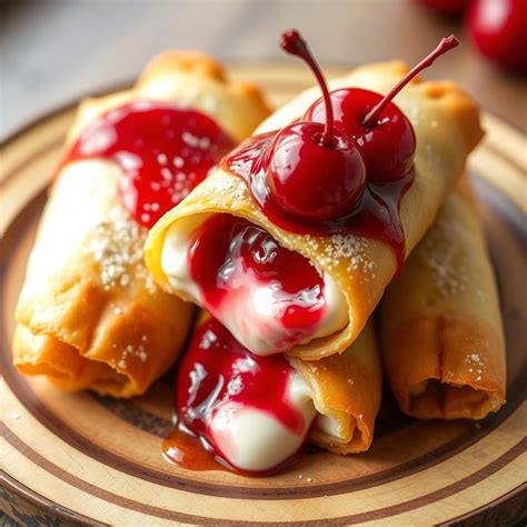 Air Fryer Cherry Cheesecake Egg Rolls Broadpick