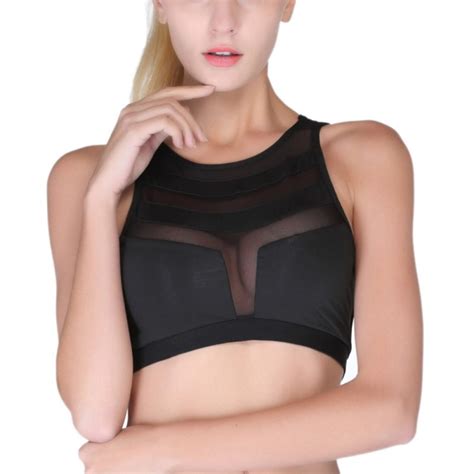 2018 Fitness Mesh Push Up Bra Breathable Bra Bralette Crop Top Bras For