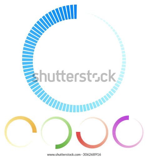 Circular Preloader Buffer Shapes Colorful Progress Stock Vector