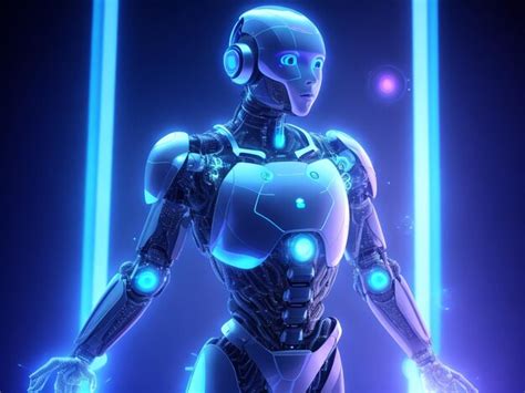 Ai искусственный интеллект гуманоида с футуристическим технологическим фоном Премиум Фото