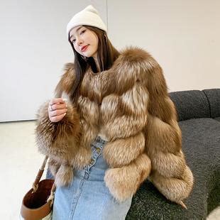 芬兰大理石狐年轻狐狸毛皮草外套女短款高级感原色真毛整皮红狐冬 阿里巴巴