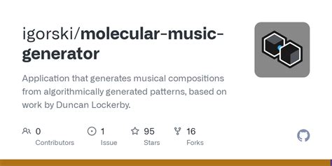 GitHub Igorski Molecular Music Generator Application That Generates