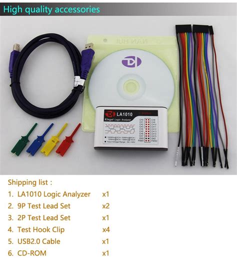Buy Kingst LA1010 USB Logic Analyzer 100M Max 16ชอง 10B ตวอยาง MCU แขน FPGA ดบกเครองมอ
