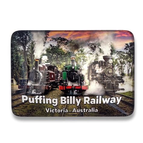 3 Engines Puffing Billy Glass Magnet Scancolor Australia