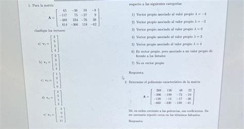 solved 1 eigenvector associated to the eigenvalue λ −42