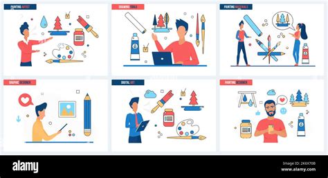 Creative Graphic Design Set Vector Illustration Cartoon Professional