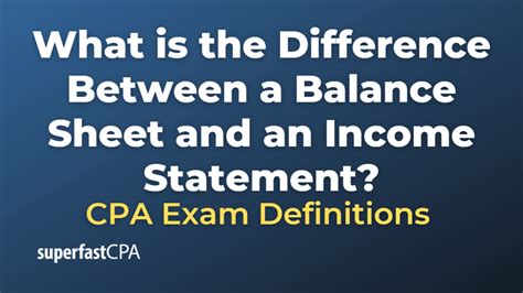 What Is The Difference Between A Balance Sheet And An Income Statement