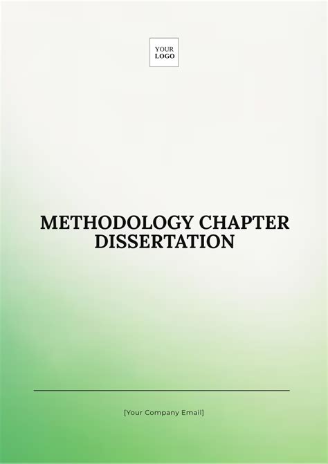 Free Methodology Chapter Dissertation Template To Edit Online