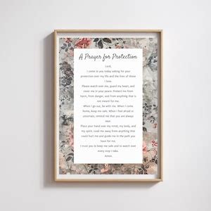 A Prayer For Protection Printable Christian Wall Art Faith Prayer