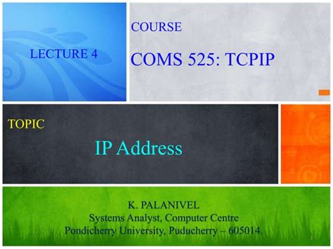 Basics Of Ip Addressing Pptx