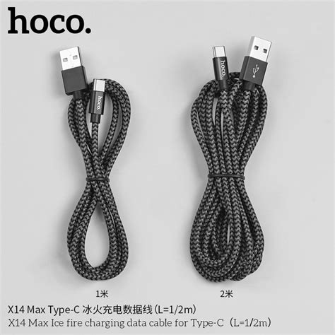 Cáp sạc và truyền dữ liệu Hoco X14 Max cổng Type C dây dù điện áp max