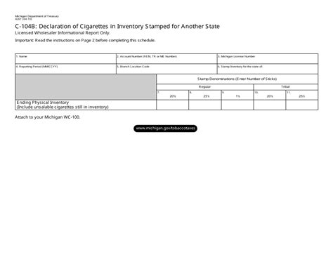 Form 4261 Schedule C 104b Fill Out Sign Online And Download Printable Pdf Michigan