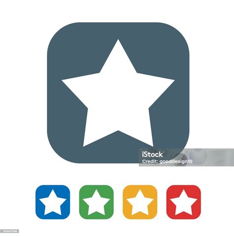 흰색 배경에 고립 된 스타 플랫 아이콘입니다 벡터 일러스트 레이 션 아이콘 개념에 대한 스톡 벡터 아트 및 기타 이미지 개념 개념과 주제 검은색 Istock