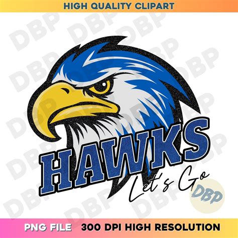 Blue Hawks Png Hawks Glitter Design Sport Mascot Png Hawks Mascot