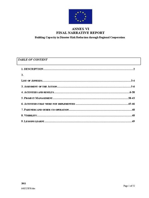 Sample Narrative Report Pdf Disaster Risk Reduction Emergency
