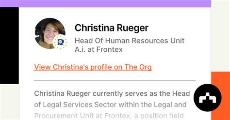 Christina Rueger Head Of Human Resources Unit Ai At Frontex The Org