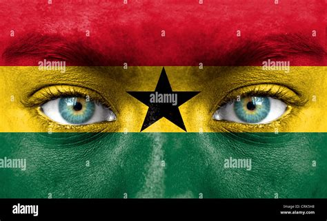 Human Face Painted With Flag Of Stock Photo Alamy