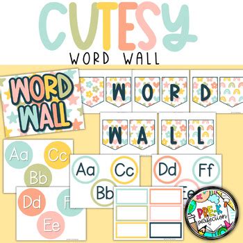 Cutesy Classroom Decor Word Wall Pastel Doodle Decor By Pre K Perfection