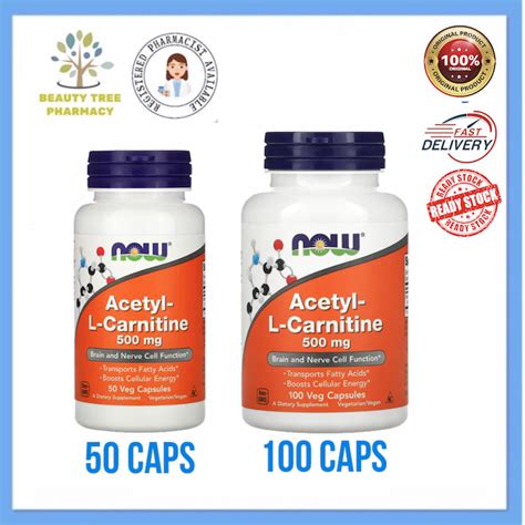 Now Foods Acetyl L Carnitine 500 Mg 50 100 Capsules Shopee Malaysia