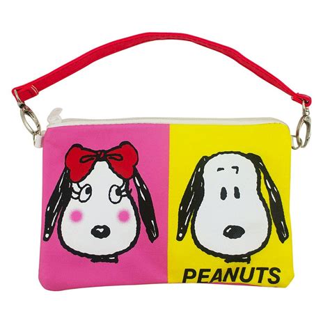 卡漫城 Snoopy 粉配黃 手提包 ㊣版 史努比 史奴比 妹妹 拉鍊式 貝兒 Belle 提帶化妝包 皮包 蝦皮購物