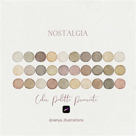Nostalgia Procreate Color Palette Procreate Swatches Color Swatches