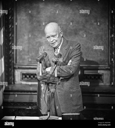 President Dwight Eisenhower Answers A Question At News Conference Feb