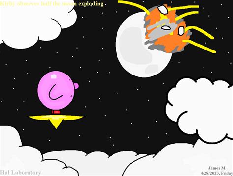 Kirby Observes Half The Moon Exploding By Cvgwjames On Deviantart