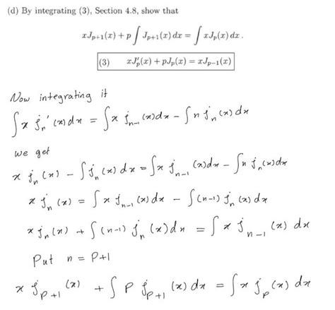 Solved 12 Project Problem Integral Identities With Bessel