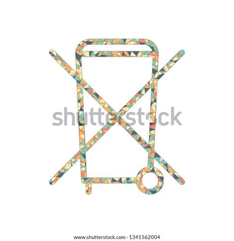 No Trash Bin Crossed Litter Linear Stock Vector Royalty Free
