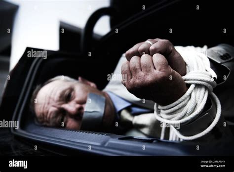 Theres No Escape A Frightened Businessman Lying Bound And Gagged In