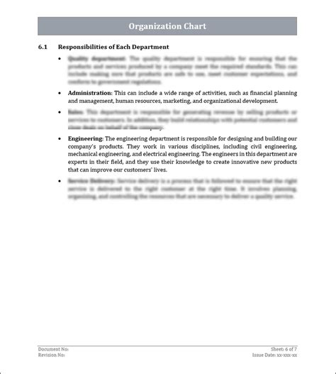 Iso 9001 Qms Organization Chart Template Iso Templates And Documents
