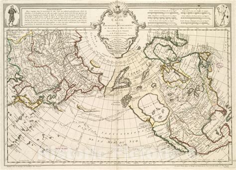 Historical Map 1750 Carte Des Nouvelles Decouvertes Au Nord De La Mer