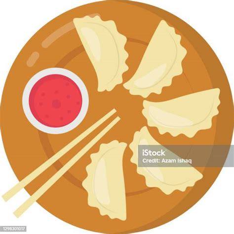餃子拼盤頂視圖與筷子和醬概念向量顏色圖標設計中國傳統文化符號在白色背景農曆牛年2021標誌中國旅遊指南股票向量圖形及更多2021圖片 Istock