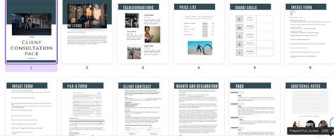 Personal Training Welcome Pack Client Consultation Pack Welcome Kit