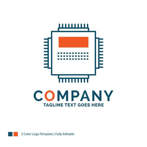 Processor Hardware Computer PC Technology Logo Design Blue And Orange Brand Name Design