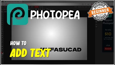 Photopea How To Add Text YouTube