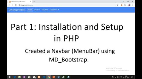 Php Blog Part 1 How To Create A Blog In Php Using Mdbootstrap Youtube