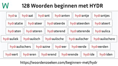 Woorden Beginnen Met Hydr
