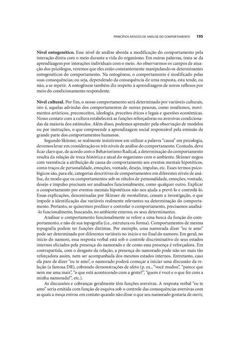 Livro Princípios Básicos De Análise Do Comportamento Livros De