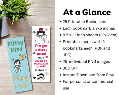Romance Reader Bookmarks Bundle Spicy Bookmarks Smut Bookmarks