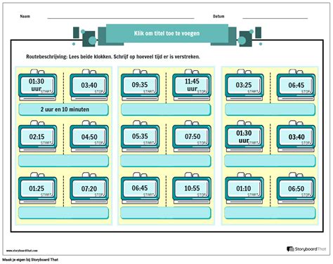 Digitaal Thema Werkblad Verstreken Tijd Storyboard