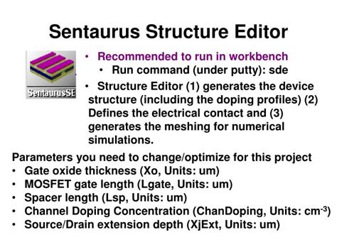 Ppt Synopsys Sentaurus Tutorial For Ee 130 230m Project Powerpoint