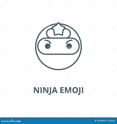 Ninja Emoji Vector Line Icon Linear Concept Outline Sign Symbol